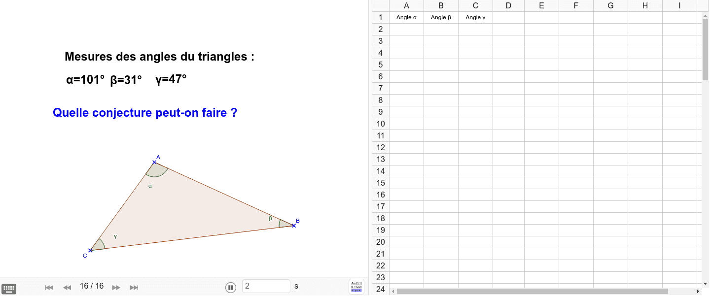 Conjecture angles triangle 1 – GeoGebra