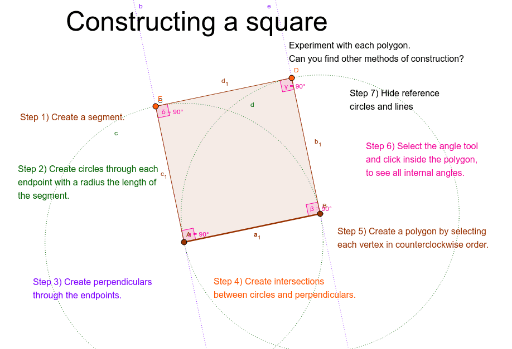 Constructing a square - V2 – GeoGebra