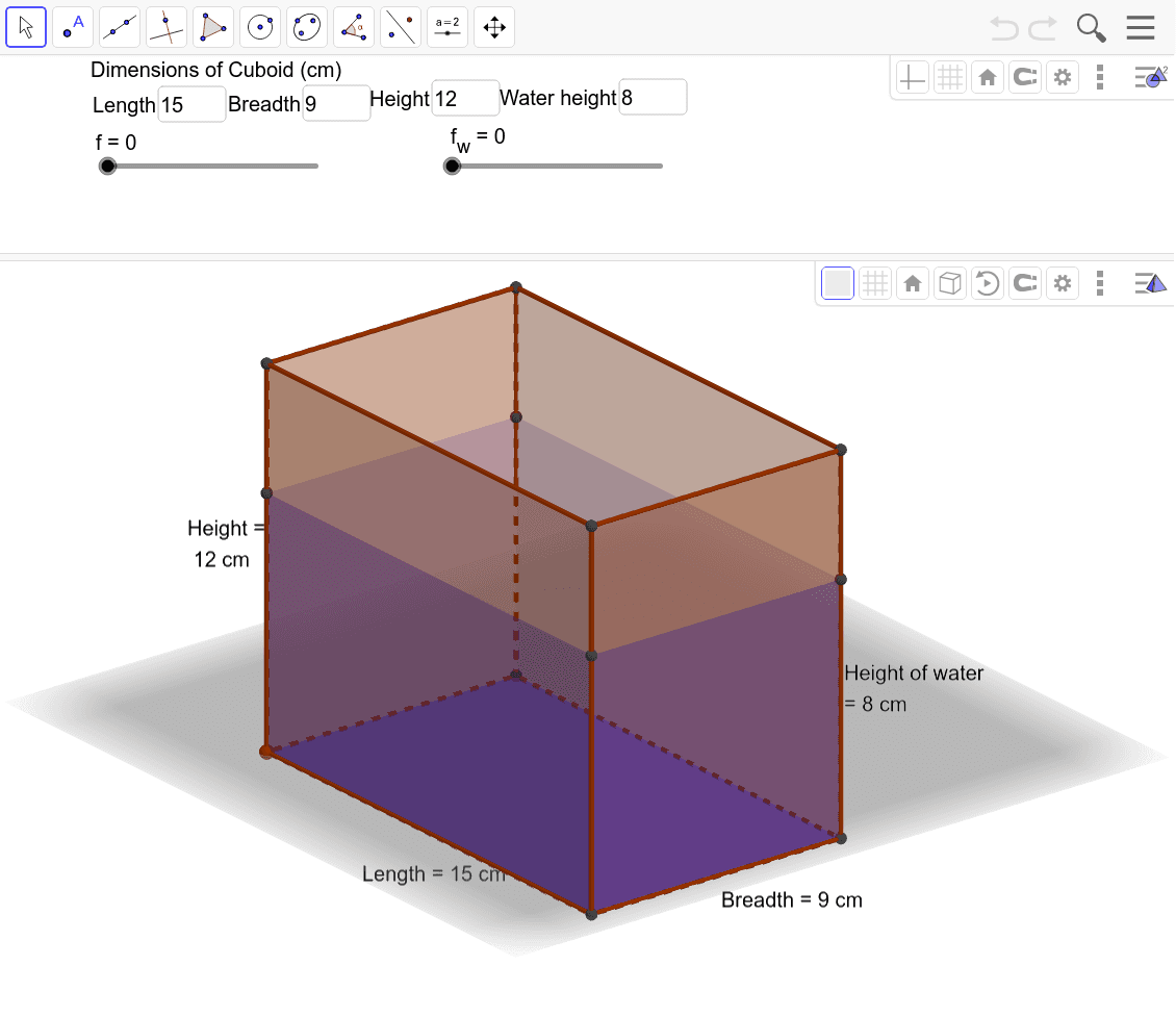 Net of Cuboid with Water – GeoGebra