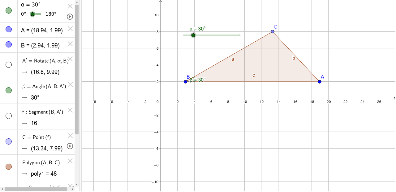 Law of Cosines Investigation – GeoGebra