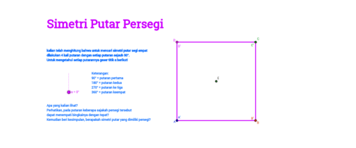 Simetri putar persegi – GeoGebra