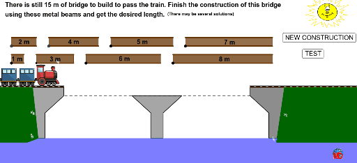 The bridge and the train (addition for children) – GeoGebra