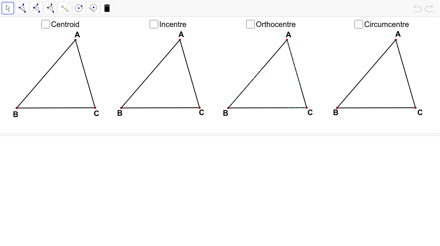 Centres in a Triangle – GeoGebra