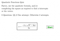 Quadratic Functions Quiz – GeoGebra