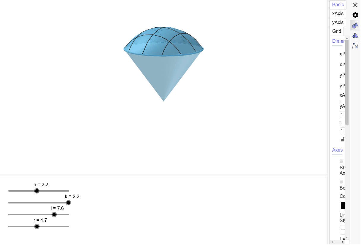 Spherical Sector Geogebra