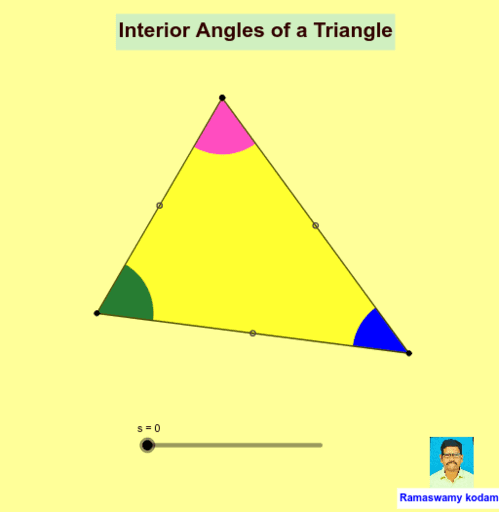 Sum of the interior angles of Triangle – GeoGebra