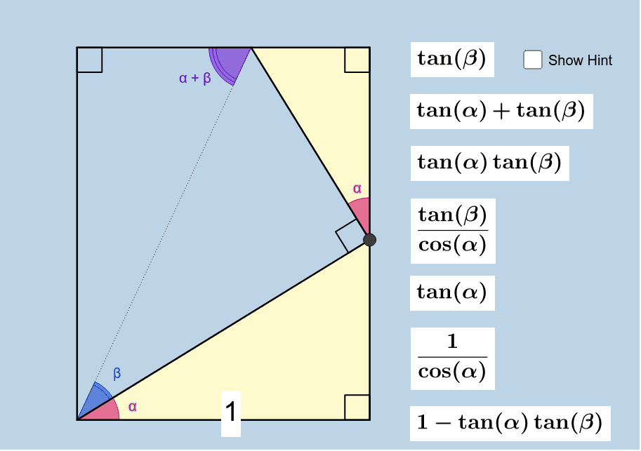 Tangent of a Sum: Discovery – GeoGebra