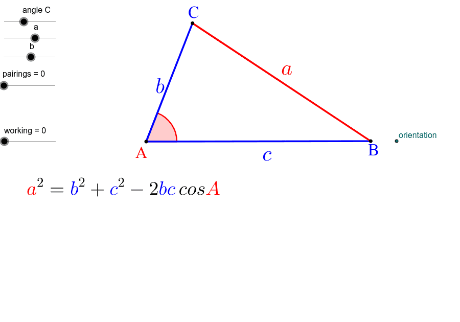 Cosine Rule - find a side – GeoGebra