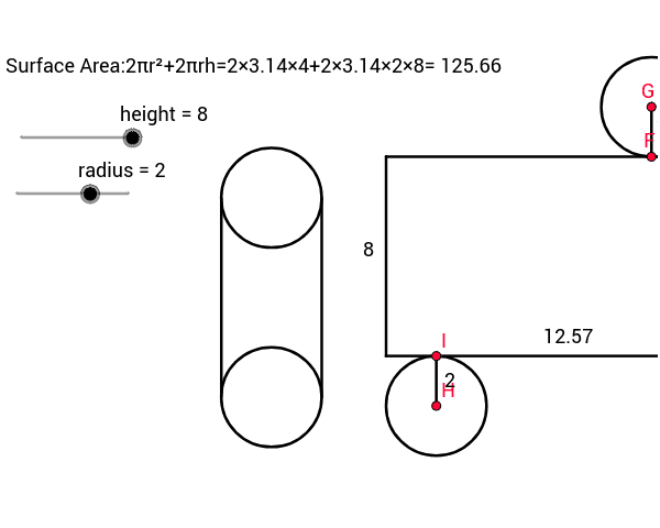Cylinder Net and Dimensions – GeoGebra