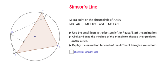 Simson's Line – GeoGebra