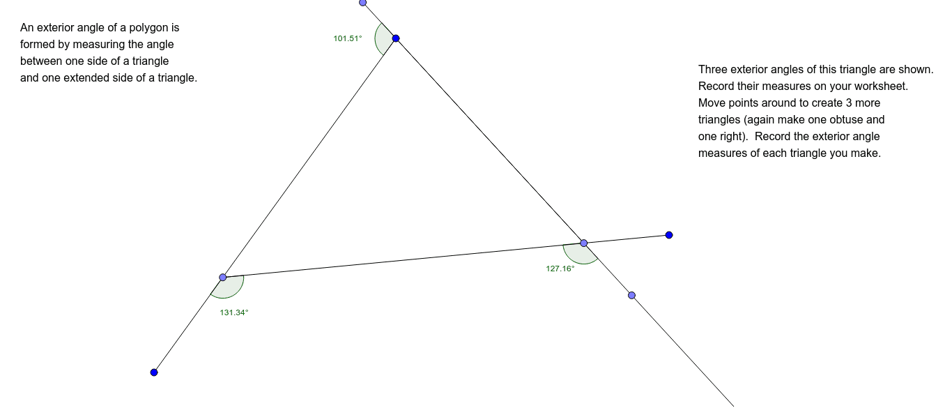 Exterior Angles Of Triangles Worksheet