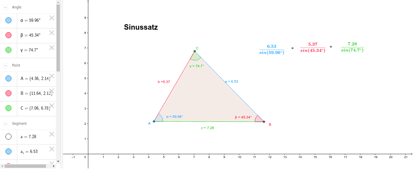 Sinussatz – GeoGebra