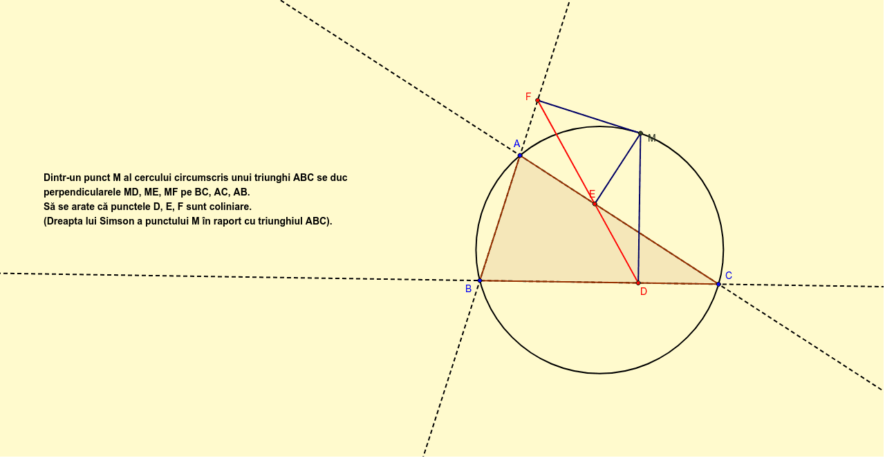 Dreapta lui Simson – GeoGebra