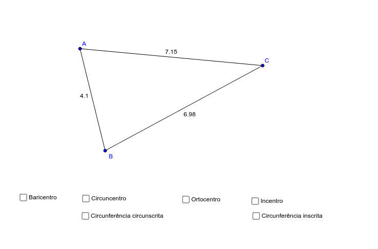 Baricentro; Circuncentro; Ortocentro e Incentro – GeoGebra