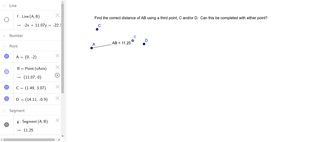 distance exploration – GeoGebra