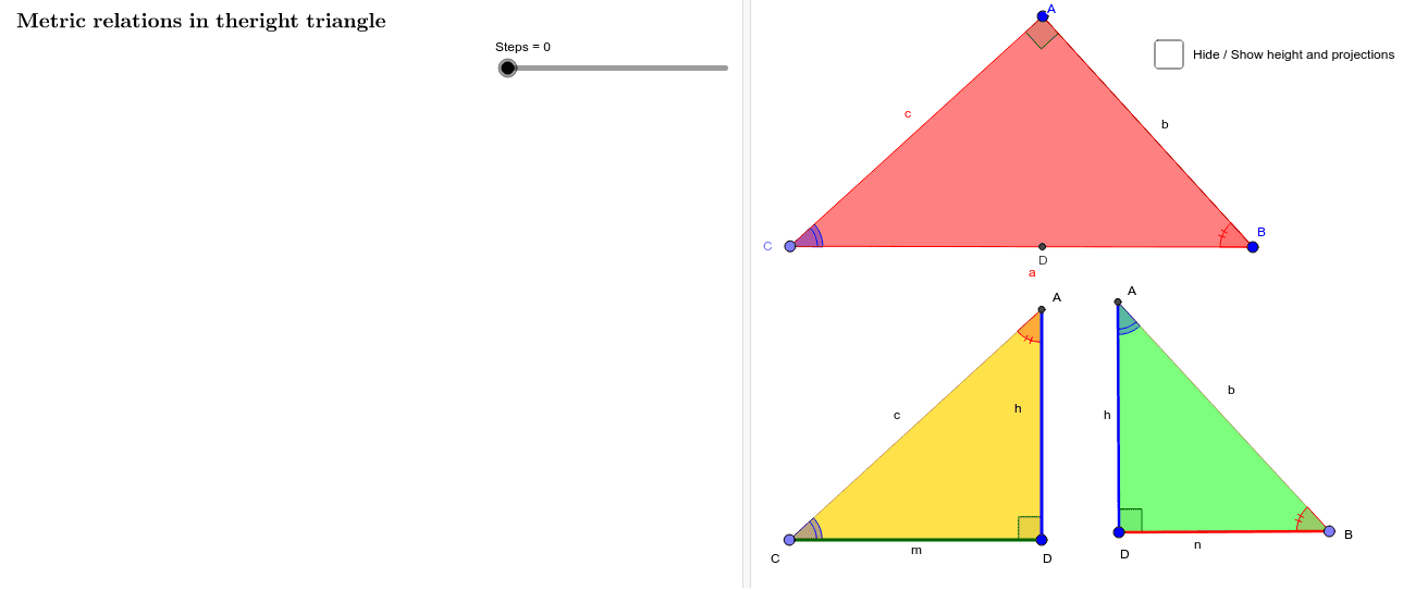Right-Triangle Elements, Metric Relations and Pythagorean Theorem ...