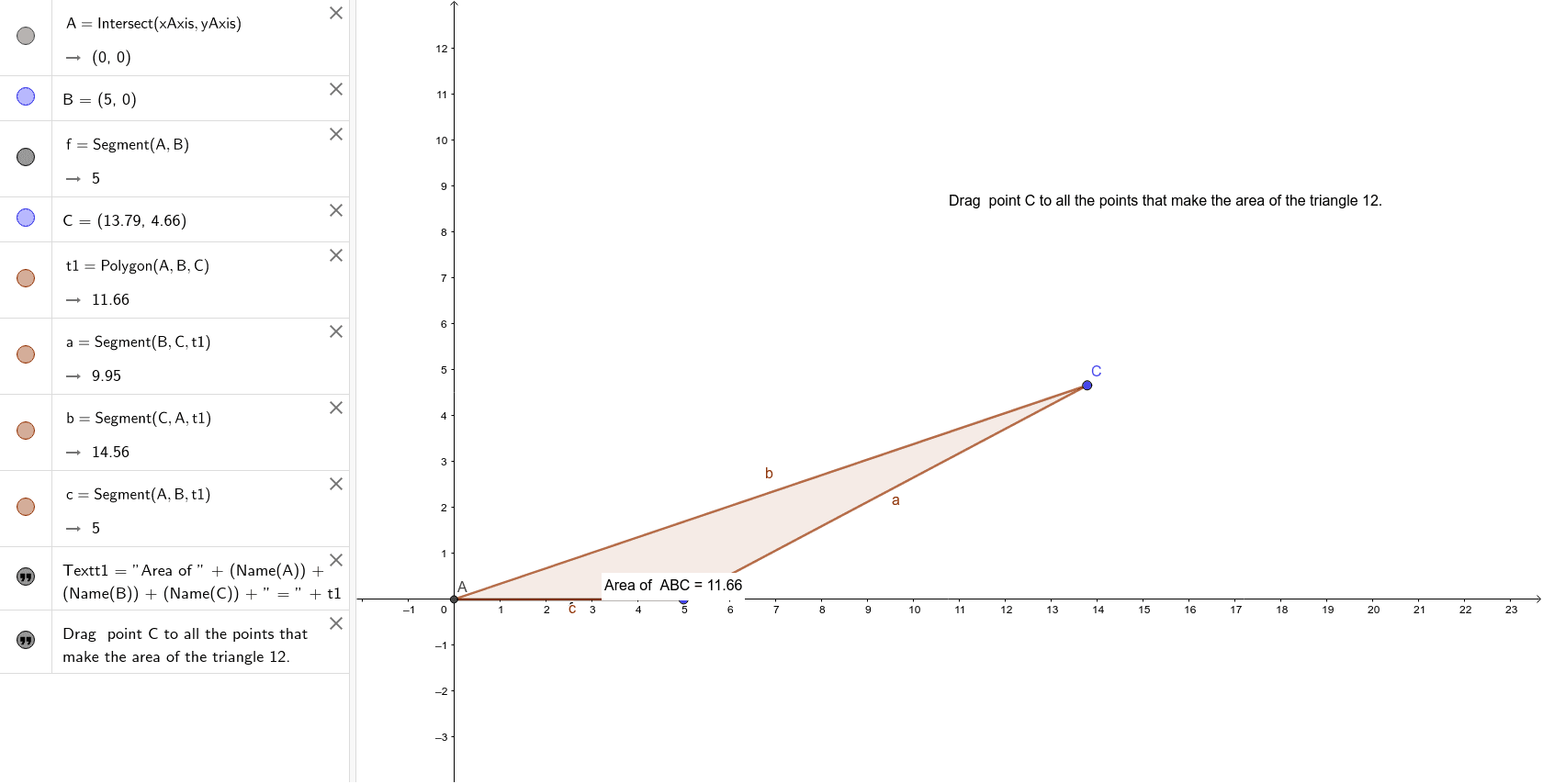 Area of Triangle – GeoGebra