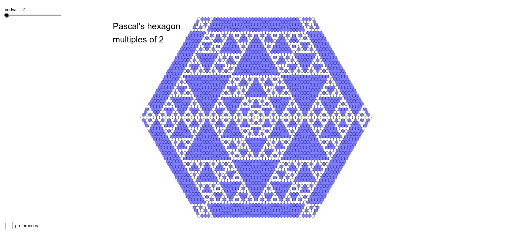 Exploring a hexagon made with Pascal's triangles – GeoGebra