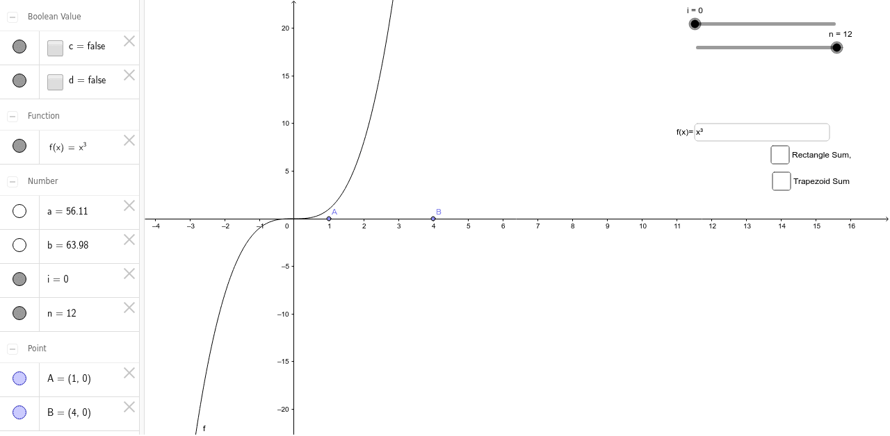 Approximating the Area Under a Curve – GeoGebra