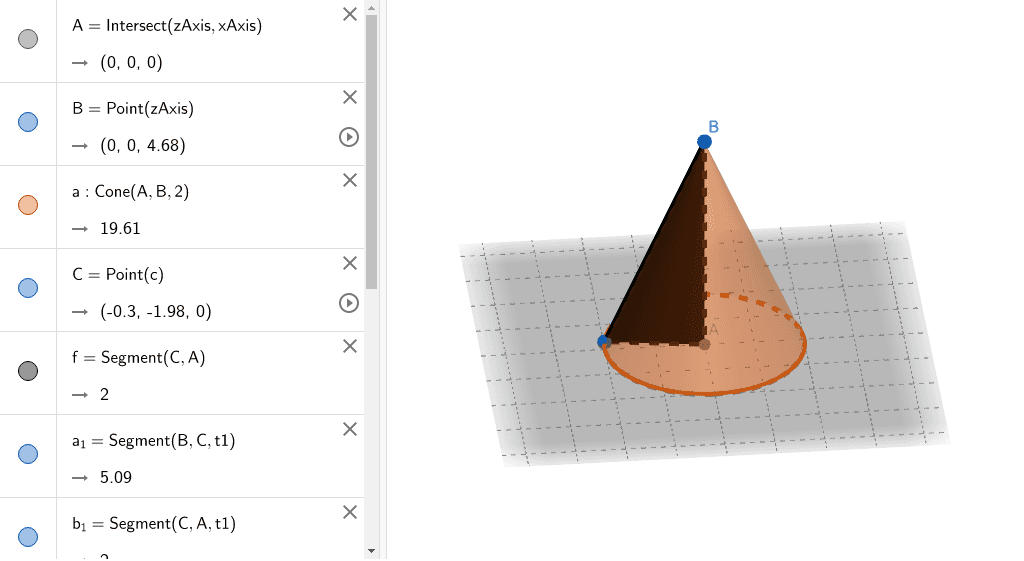 Pythagorean Theorem and a Cone – GeoGebra