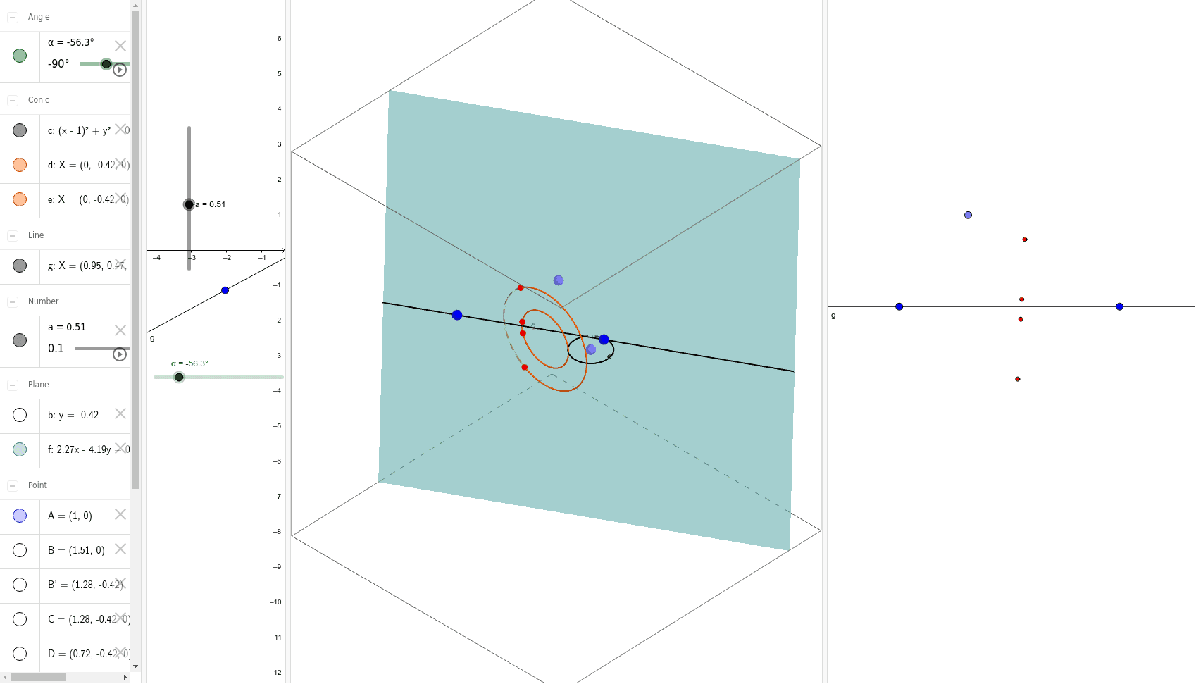 Intersección entre toro y plano – GeoGebra