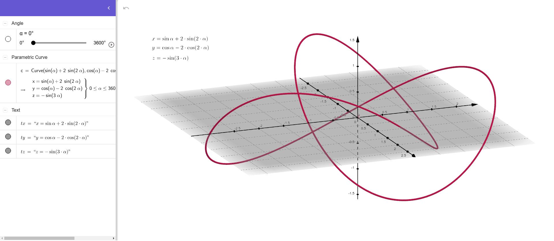 Trefoil knot – GeoGebra