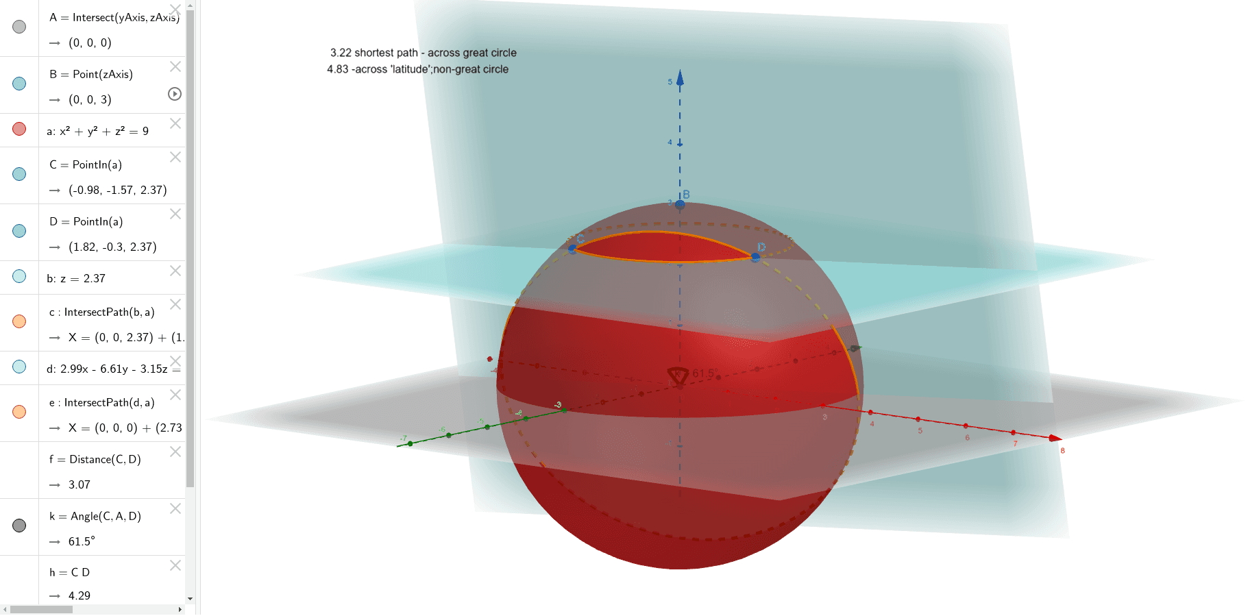 Great Circle vs. Non-Great Circle_SR – GeoGebra
