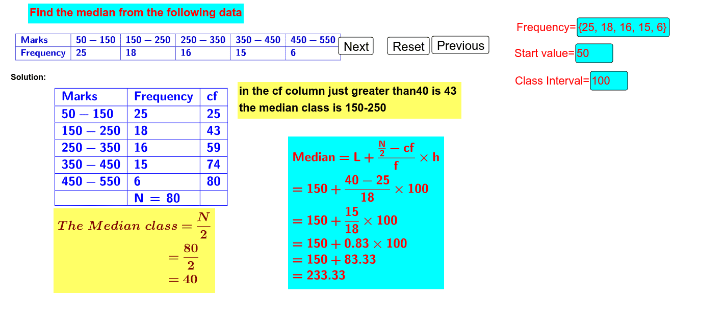 median Class 10 Median – GeoGebra