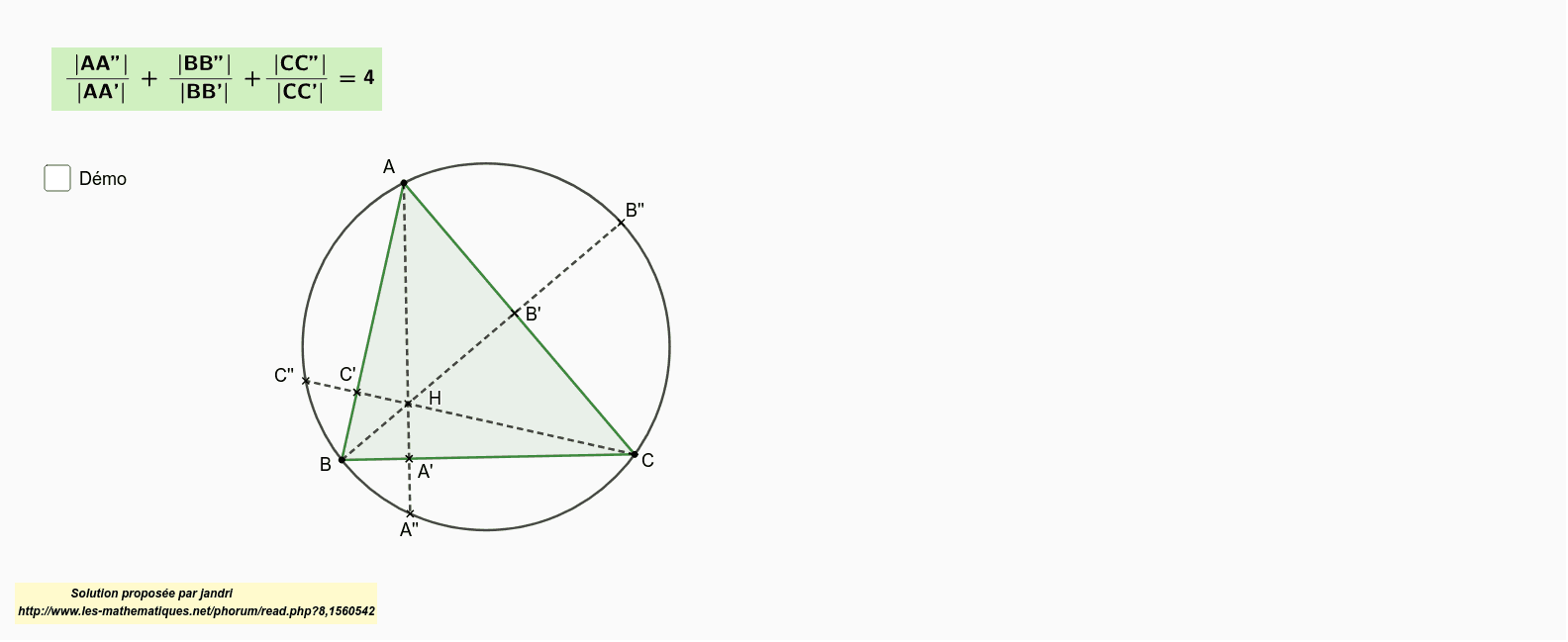 Relation dans le triangle – GeoGebra