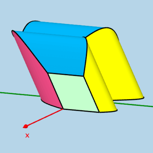 Custom Solid: Changeable Rhombus Cross Section Parallel to yAxis – GeoGebra