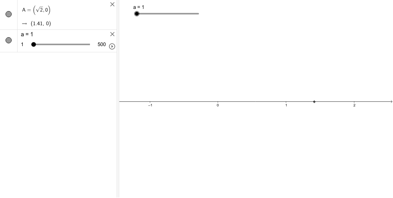Illustrating Irrational Numbers On A Number Line – Geogebra