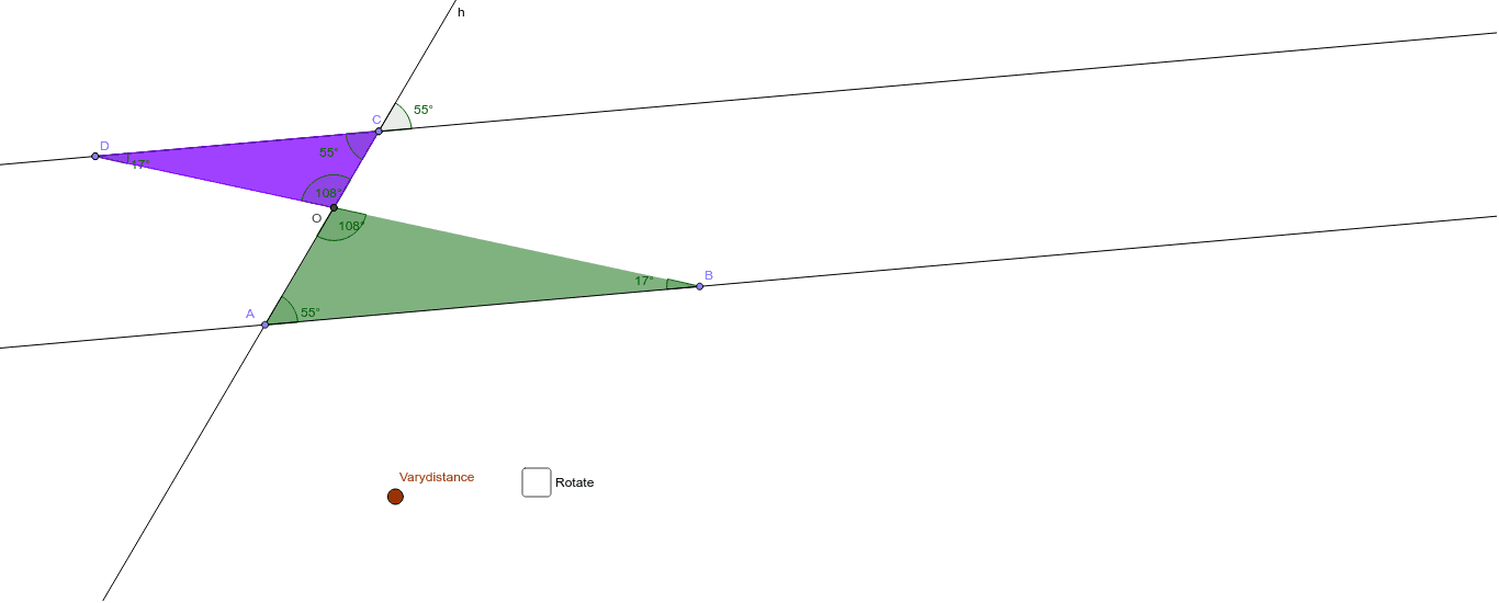 Triangle formed when two lines intersect between two paralle – GeoGebra