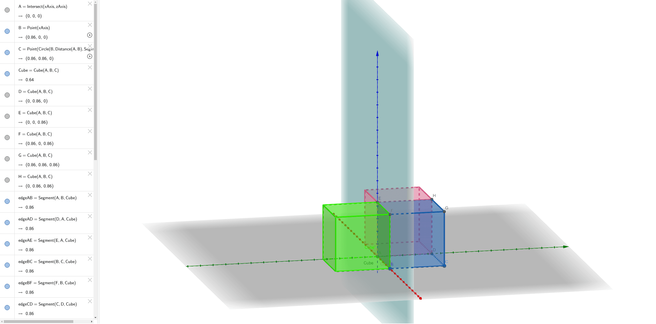 Reflect & Rotate cube – GeoGebra