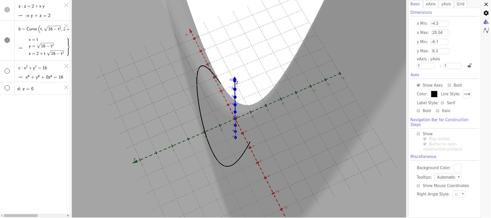 Line Integral Example – GeoGebra