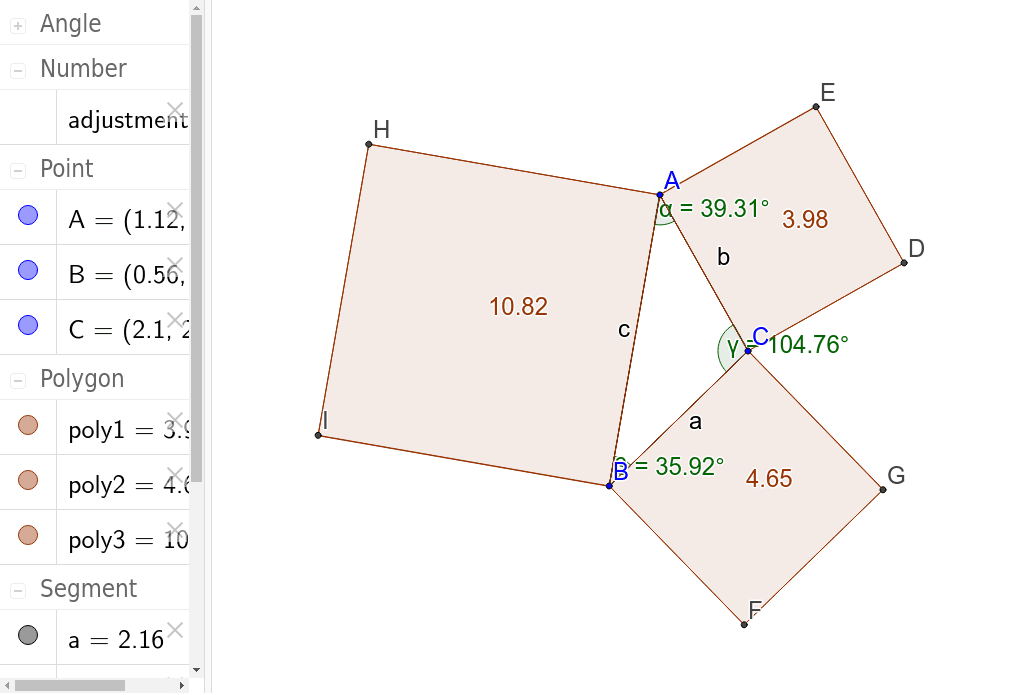 Law of cosines – GeoGebra