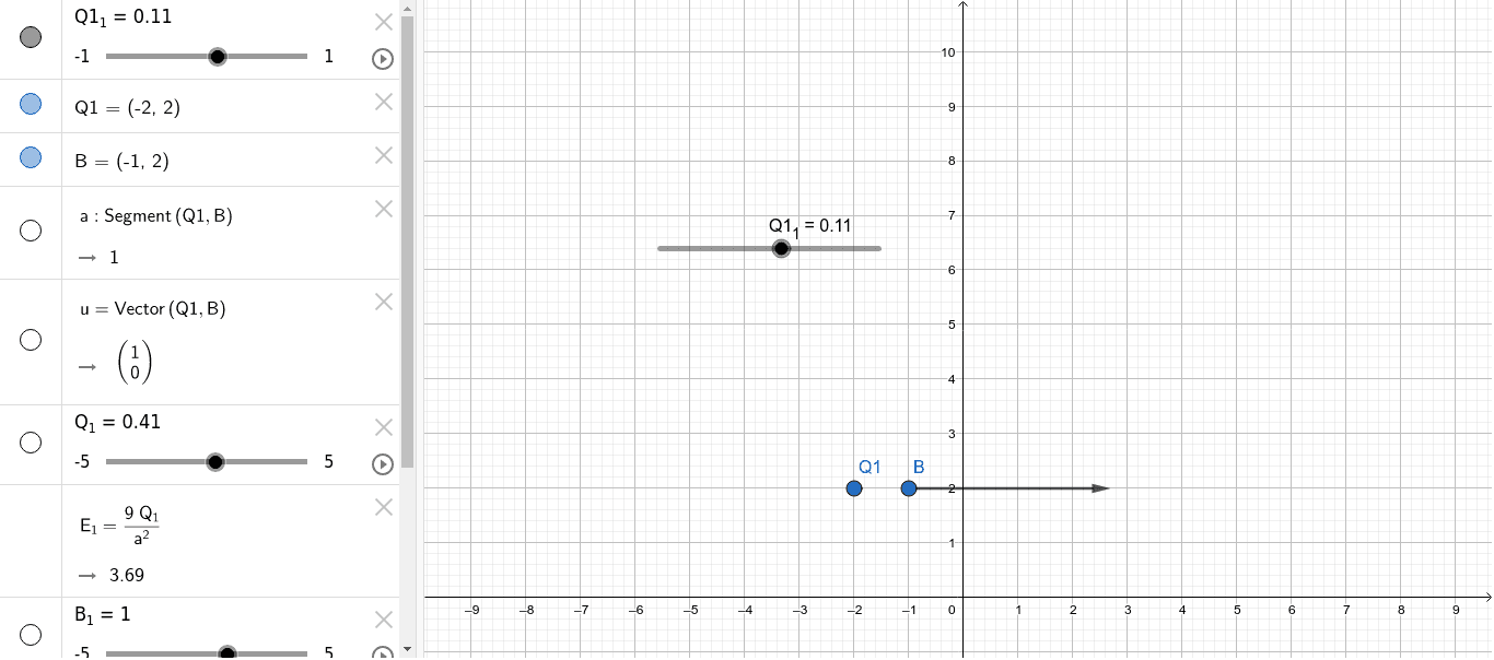 Physics electricity model – GeoGebra