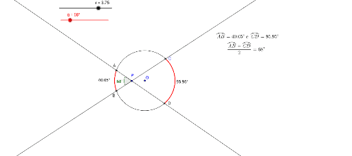 Ângulo excêntrico interno – GeoGebra
