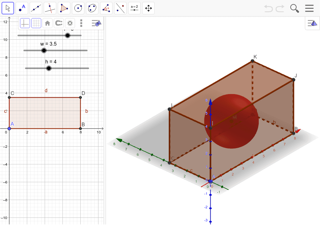 Sphere Inside a Rectangular Prism – GeoGebra
