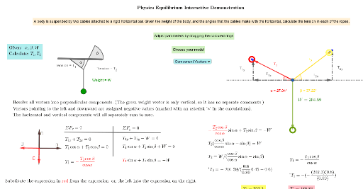 Physics Equilibrium - Single Triangle + Component Vectors – GeoGebra