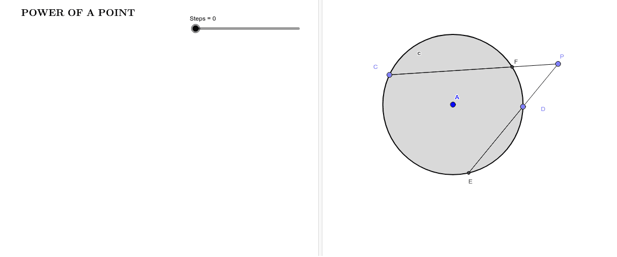 Power of a point – GeoGebra