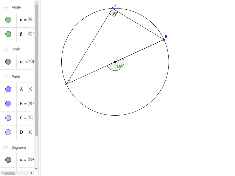 Cyclic Right Angled Triangle – GeoGebra