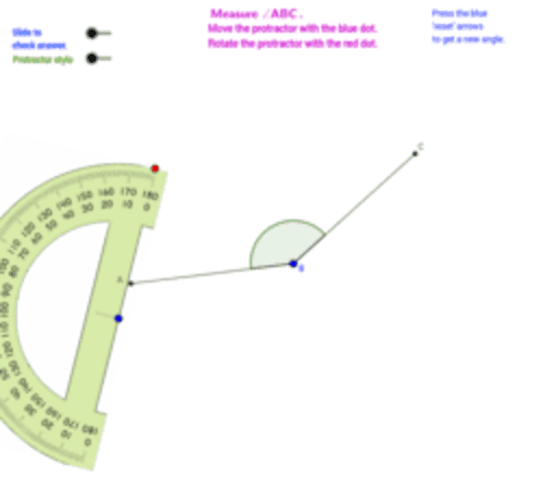 Protractor Practice (Random) – GeoGebra