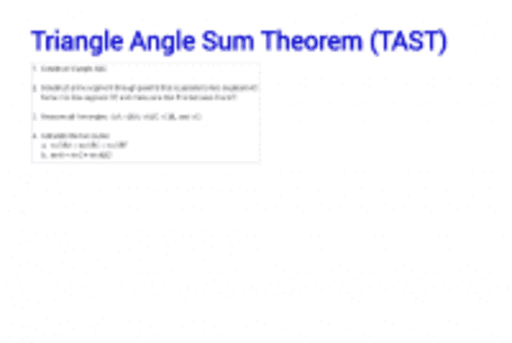 (TAST) Triangle Angle Sum Theorem – GeoGebra