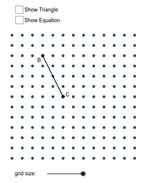 Finding Integer Lengths – GeoGebra