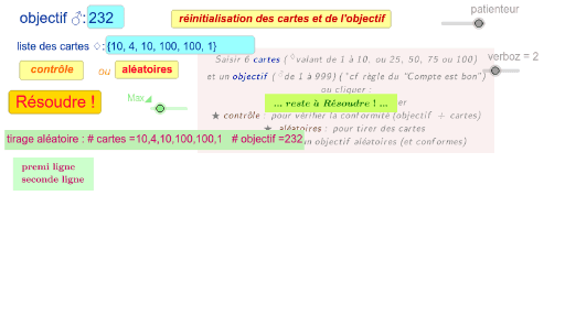 Le Compte est bon (Javascript) – GeoGebra