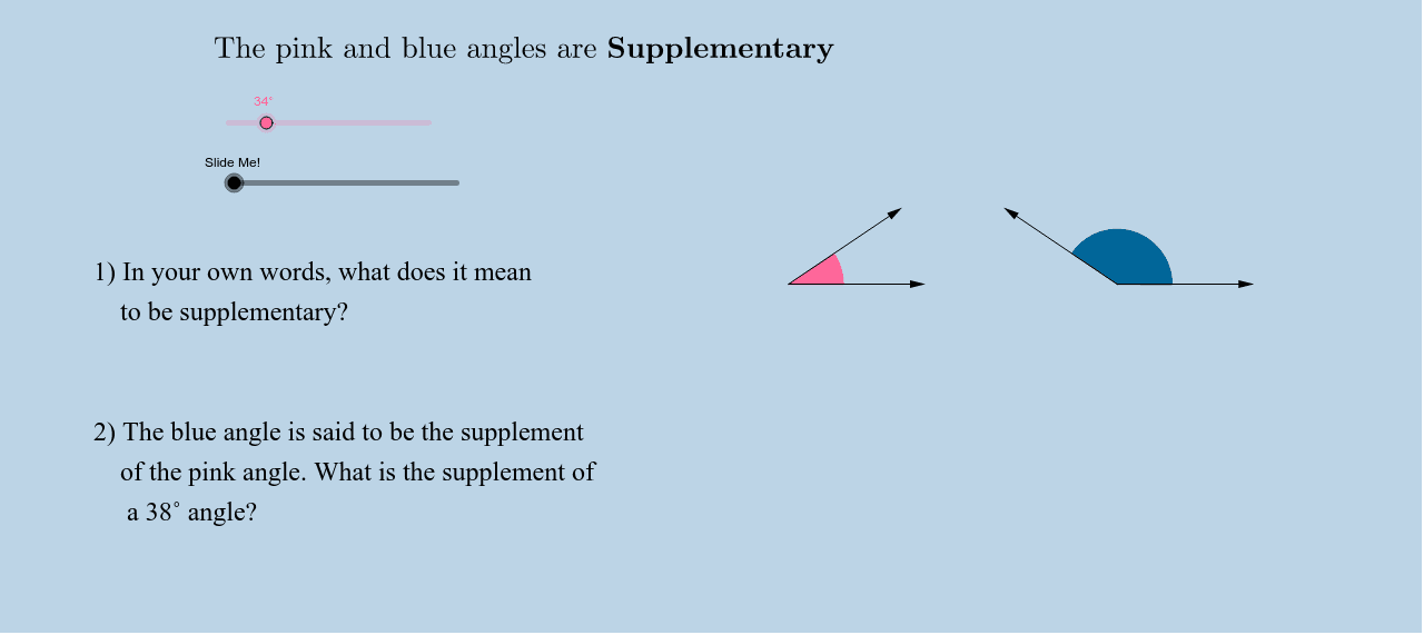Supplementary Angles – GeoGebra