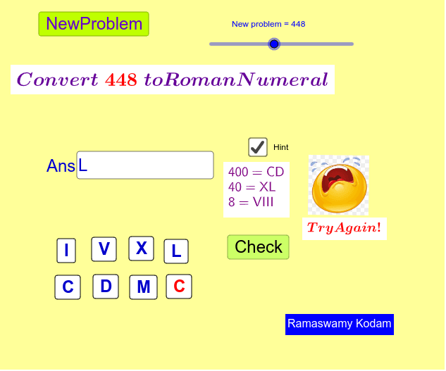 Integer to Roman numeral – GeoGebra