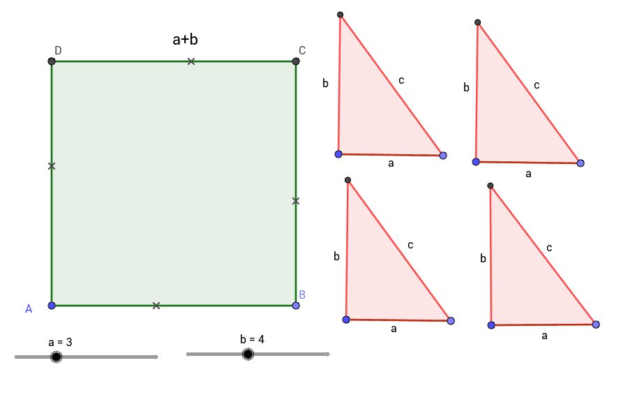 Démonstration du théorème de Pythagore – GeoGebra