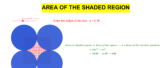 Area of the shaded Region – GeoGebra