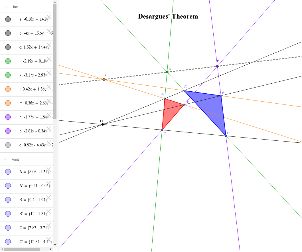 Desargues' Theorem – GeoGebra